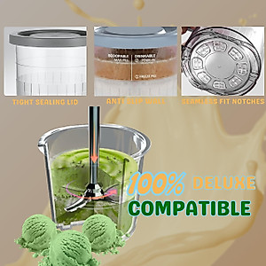 24OZ Ninja Creami Pints and Lids - 4 Pack Ninja Creami Containers, Ninja Creami Deluxe Pints, XL Creami Pint Containers Compatible with Ninja Creami Deluxe 11-in-1 NC500 & NC501 Series Ice Cream Maker