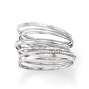 Ross-Simons Italian Sterling Silver Jewelry Set: 7 Assorted Textured Bangle Bracelets. 7.5 inches