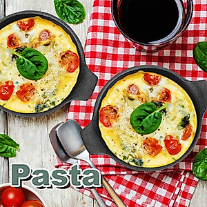 Vesici Mini Skillets for Cookies Cast Iron Ramekins 7.2x5.5x1.18 Cast Iron Pan, Small Cast Iron Pot, Mini Casserole Dish Bakeware Bowl for Serving Cast Iron Cookware Home Restaurant Kitchen(4 Pcs)