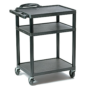 "HamiltonBuhl Plastic AV Cart Adjustable from 16"" to 42""", Black (PC1642E)