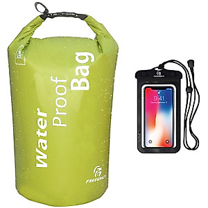 Freegrace Waterproof Dry Bag - Lightweight Dry Sack with Seals and Waterproof Case -Float on Water -Keeps Gear Dry for Kayaking, Beach, Rafting, Boating, Hiking, Camping and Fishing (10L, Green)