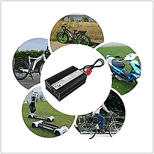 42V 10A Charger 10S 36V Li-ion Battery Charger Lipo/LiMn2O4/LiCoO2 Battery Charger E-Bike Aluminum Shell with Fan (42V10A XT60)