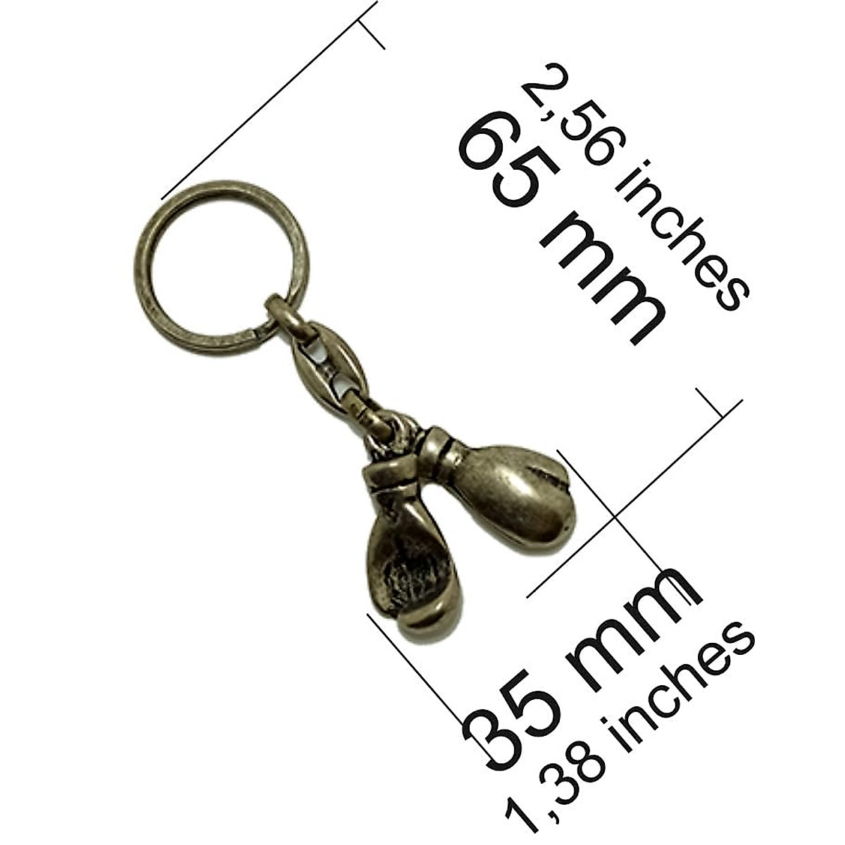 Dual Pack Martial Art Boxing Gloves Metal Oxide Color Key Chain Keyring Fight Club Cage Fight Accessory