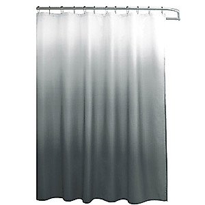 Creative Home Ideas Waffle Shower Curtain Set, 70" x 72", Dark Grey Ombre
