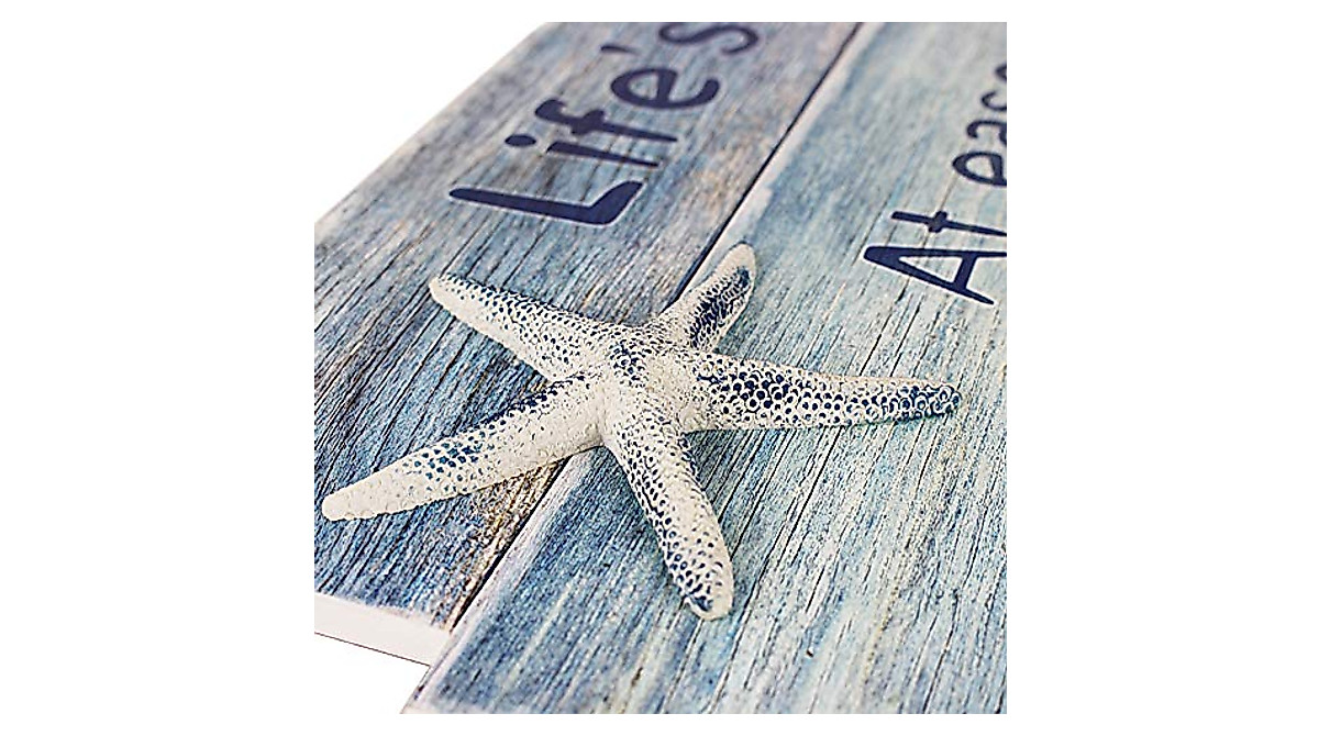 Vintage Starfish Beach Sign - Coastal Home Decor Art
