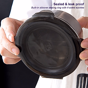 CORAHE Round 316 Stainless Steel Food Storage Container with Lids Airtight Metal Food Containers Stackable Meal Prep Leftover Containers for Freezer Fridge Oven Dishwasher Safe ( Size : 400ml )