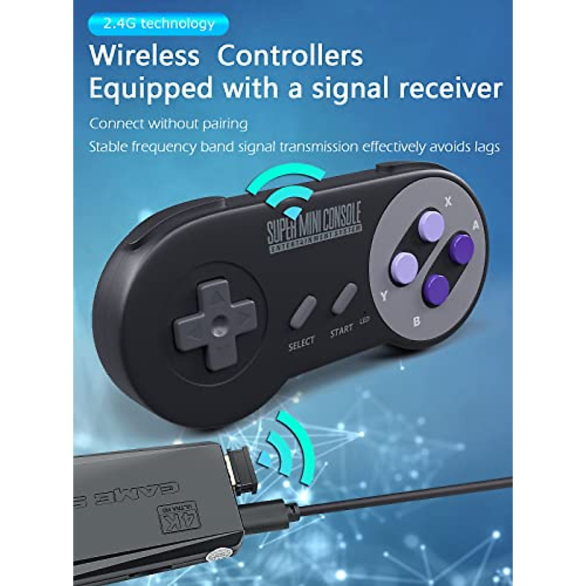 Fadist Retro Game Console, Built in 15000+ Classic Games, 4K HD Output, Emulator Game Console with 2 Ergonomics Controllers, Plug and Play Game Box, Ideal Gift for Kids, Adult, Friend, Lover