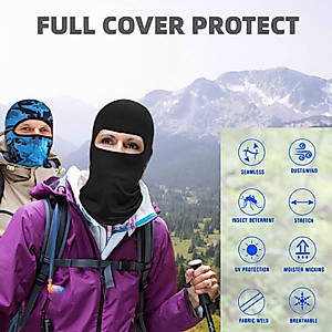 6 Pack Ski Mask Balaclava Face Masks for Men Women Pooh Shiesty Mask Outdoor Full Cover Summer&Winter Protection Black