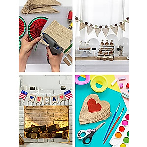 Plain Burlap Banner Flags DIY Burlap Pennant Banners for Birthday, Wedding, Graduation, Baby Shower; 30FT 30 Fishtail PCs; by Mandala Crafts