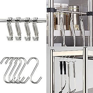 LUNKUIVY 120 Pack 2.8 Inch S Hooks Stainless S Shaped Hooks Heavy Duty for Hanging Pans and Pots, Coffee Cups, Clothes, Plant, Silver