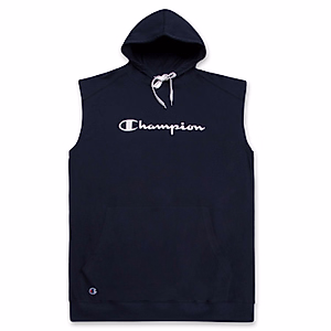 Champion Big and Tall Sleeveless Hoodies for Men – Mens Popover Workout Hoodies Navy