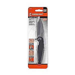 Crescent 3-1/2 Inch Harpoon Blade Composite Handle Pocket Knife - CPK350C, Stainless Steel