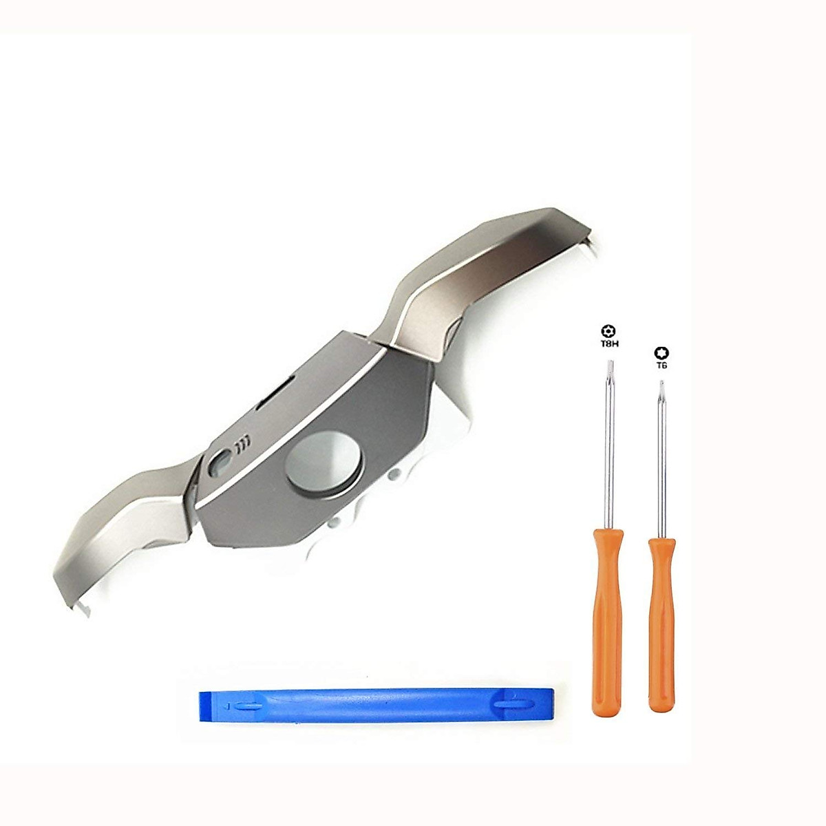 Akiimy Replacement 2 Sets Silver New LB RB Bumpers Triggers Parts with T8 T6 Screwdriver Repair Tool for Xbox One Elite Controller & with a 3.5mm Jack Replacement Bumpers