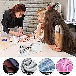 Handheld Sewing Machine, Portable Mini Sewing Machine for Beginners, Suitable for Clothing, Denim, Curtains, Leather and DIY