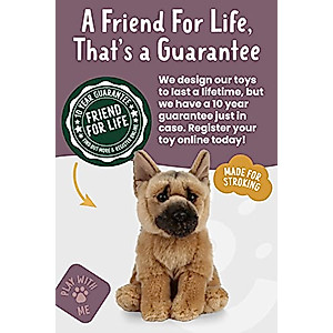 Living Nature German Shepherd Stuffed Animal | Fluffy Dog Animal | Soft Toy for Kids | 8 inches