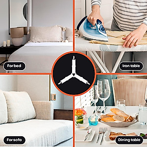 5 STARS UNITED Bed Sheet Straps Set | Easy to Use Adjustable Elastic Fasteners with Metal Clips | Sheet Holders for Corners | Fitted Sheet Clips to Hold Sheets in Place | (4 Pcs White)