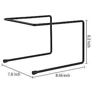 MyGift Black Metal Pizza Table Stands, Tabletop Pizza Pan Riser Food Platter Tray and Display Rack, Set of 4