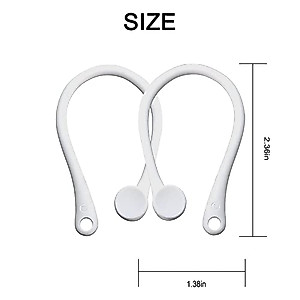 3+1 Pairs Ear Hooks for AirPods 1 & 2 & 3 and AirPods Pro, Professional Anti-Drop Silicone Earbuds Tips Hook Compatible with Apple AirPods 1 & 2 & 3 and AirPods Pro (3+1Pairs White)
