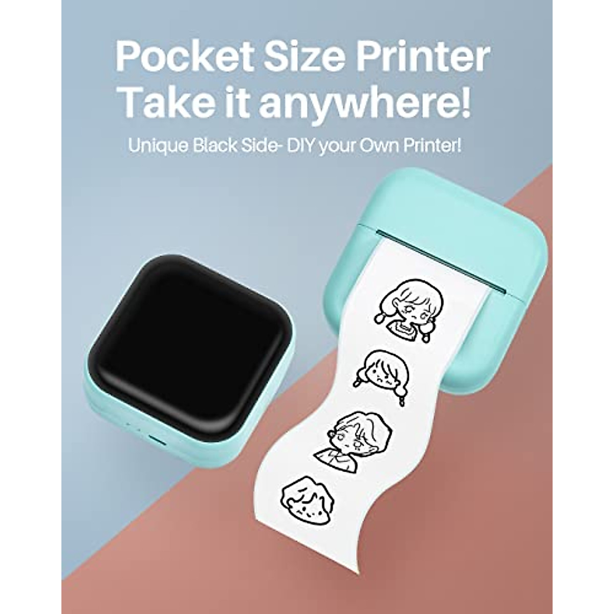 Phomemo Mini Sticker Printer- M02X Inkless Pocket Printer Blutooth Thermal Portable Sticker Maker Machine for Study, DIY Scrapbook, Photos, Green