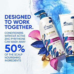 Head & Shoulders Supreme Dandruff Shampoo with Argan Oil, Anti Dandruff Scalp Treatment, Sulfate Free, Soothes Scalp, Deep Moisturization, Controls Itch, Natural Rose Essence, 28.2 Fl Oz