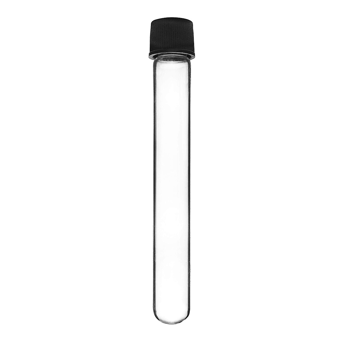 EISCO Test Tube, 15ml - Bakelite Screw Cap with Rubber Liner - Borosilicate 3.3 Glass - 4.9" x 0.6" - Round Bottom - Leak Proof