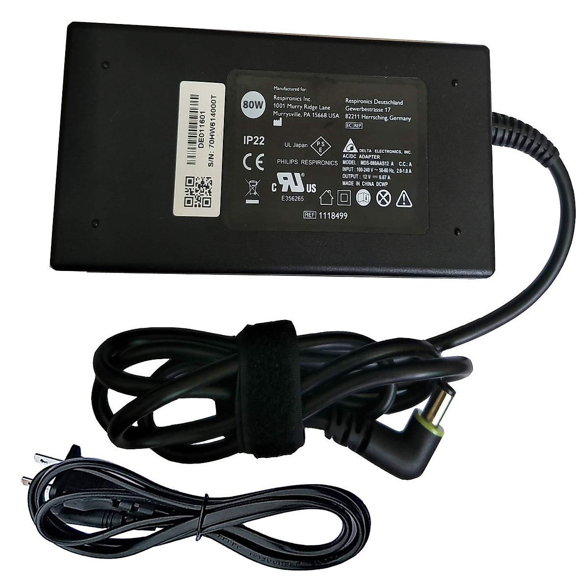 OEM 80W UL Testing Certification 12V AC/DC Adapter Compatible with Philips Respironics DreamStation 2 Advanced Auto CPAP Label DSX510 DSX520 DSX510H11C DSX510T11C DSX520H11C DSX520T11C Power Supply