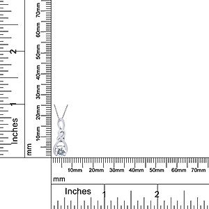 SAVEARTH DIAMONDS 1/2 Carat Round Cut Lab Created Moissanite Diamond Love Knot Solitaire Pendant Necklace In 14k White Gold Over Sterling Silver With 18" Chain (VVS1 Clarity, 0.50 Cttw)