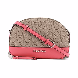 Calvin Klein Ashley Zip Around Crossbody, Almond/Taupe/Pink Flambe