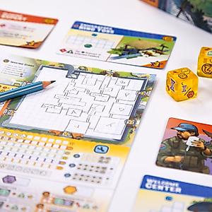 Dinosaur Island Rawr and Write Board Game - Build Your Dino Theme Park! Strategy Game, Fun Family Game for Kids and Adults, Ages 10+, 1-4 Players, 30-45 Minute Playtime, Made by Pandasaurus Games