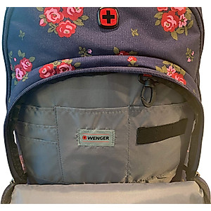 Wenger Upload Backpack With 16" Laptop Pocket And Tablet Pocket, Navy Floral Print