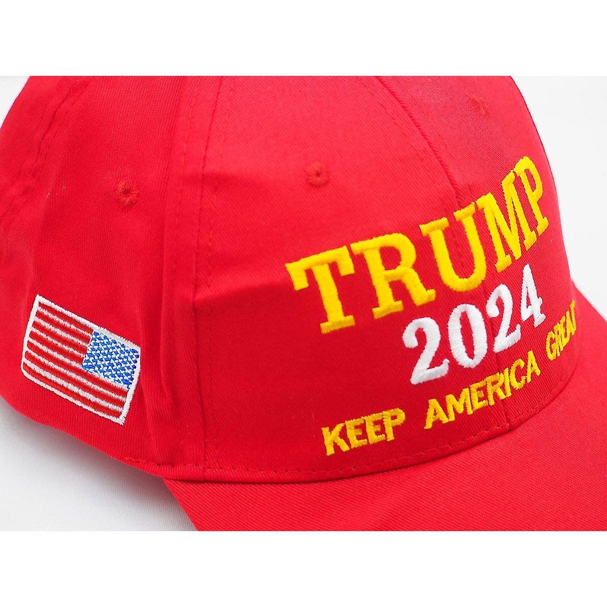 2pcs Trump Hat 2024 Trump Keep America Great Red Baseball Cap with America Flag Adjustable Cap