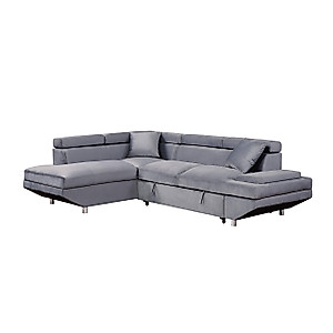 Lexicon Estelle Sectional Sofa Bed, Gray