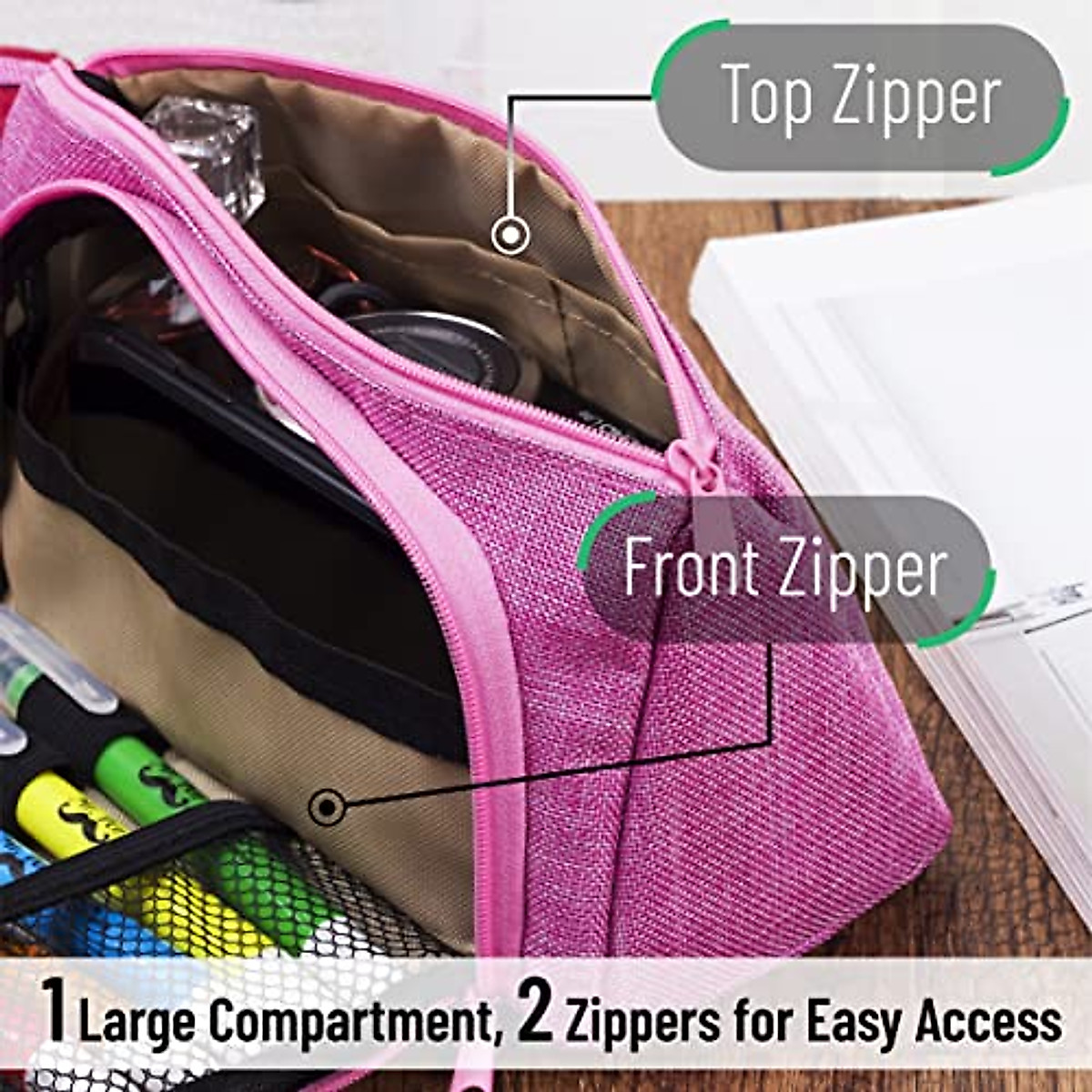 Mr. Pen- Pencil Case for Girls, Pink, Pencil Bag, Cute Pencil Case, Pouch Bags, School Supplies for Teen Girls, Pen Pouch, School Stuff, Pencil Pouches, Pen Bag, Pencil Bag for Women