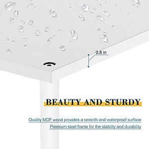 Vrisa End Tables Living Room Industrial Narrow Side Tables Nightstand with Wheels Bedside Table with Storage Shelves for Small Spaces Bedroom Living Room Guest Room Couch, White