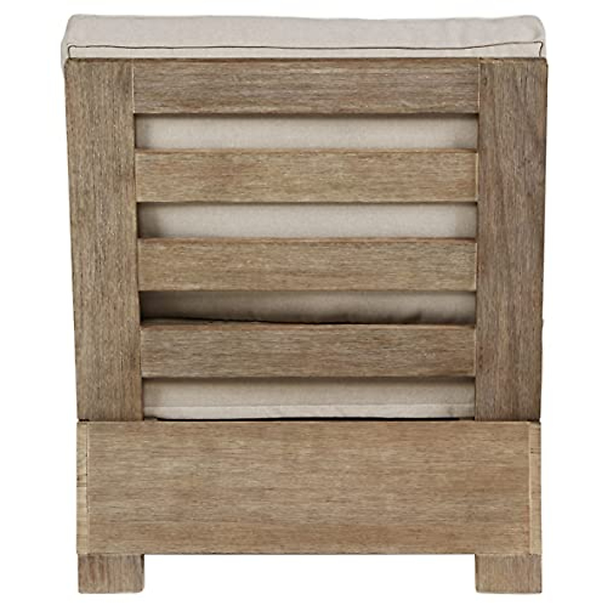 Signature Design by Ashley Silo Point Outdoor Patio Upholstered Armless Chair, Brown