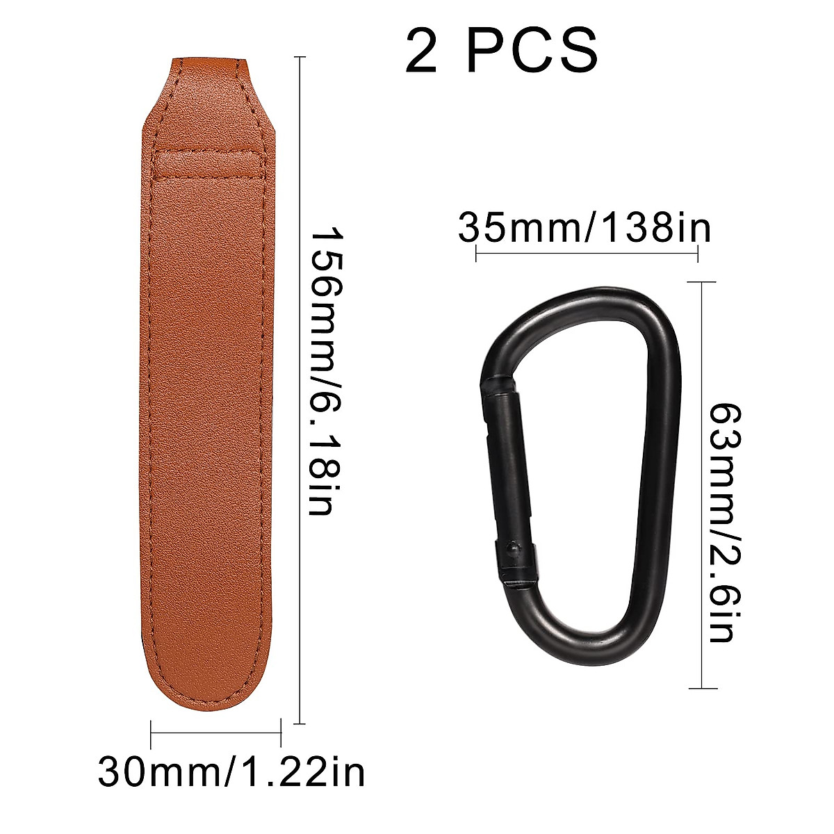 SAVITA 2pcs Baby Bag with Stroller Hooks, Leather Stroller Organizer Pram Buggy Hook Clip for Hanging Shopping, Dressing and Diaper Bags