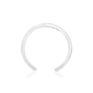 14k White Gold Over Sterling Silver Channel Set Round White Natural Diamond Accent Toe Ring Adjustable