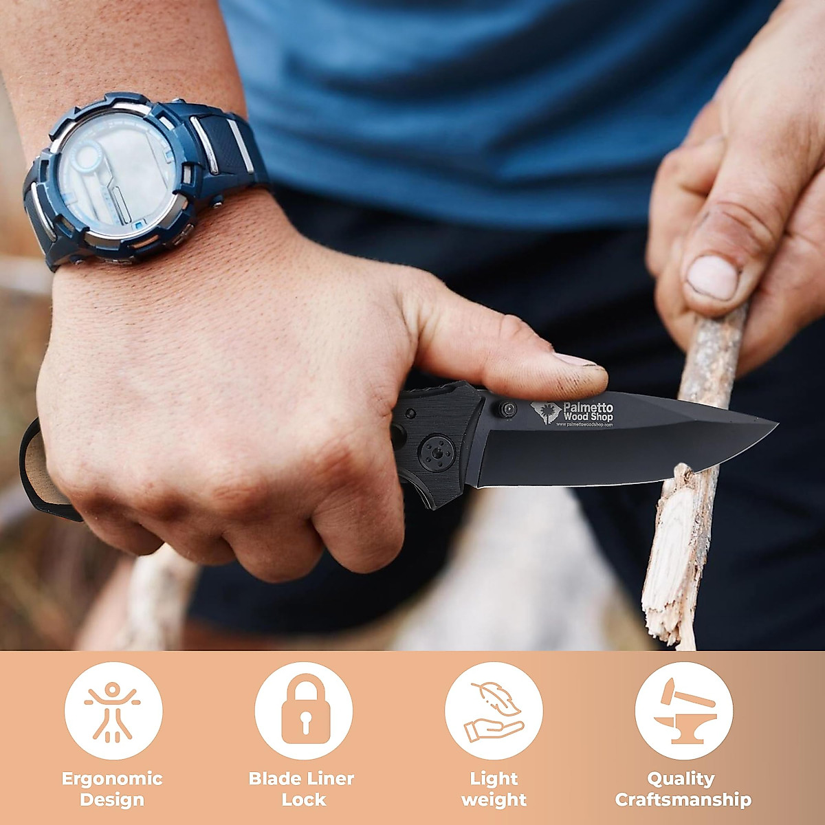 MTech MT423BK Laser Engraved Personalized Pocket Knife, Valentine's Gifts, Christmas Gifts for Husband, Dad, 30 Optional Icons