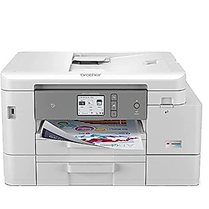 Brother MFC-J4535DW INKvestment Tank All-in-One Color Inkjet Printer with NFC, Print Scan Copy Fax, Auto 2-Sided Printing, Built-in Wireless, 4800 x 1200 dpi, White, Bundle with JAWFOAL