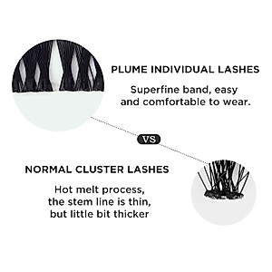 BEYELIAN Cluster Lashes, DIY Eyelash Extension Individual False Eyelashes Extension Natural Look Reusable Glue Bonded Super Thin Clear Band 24 Lash Clusters (Style4 0.07 Mix Clear Band)
