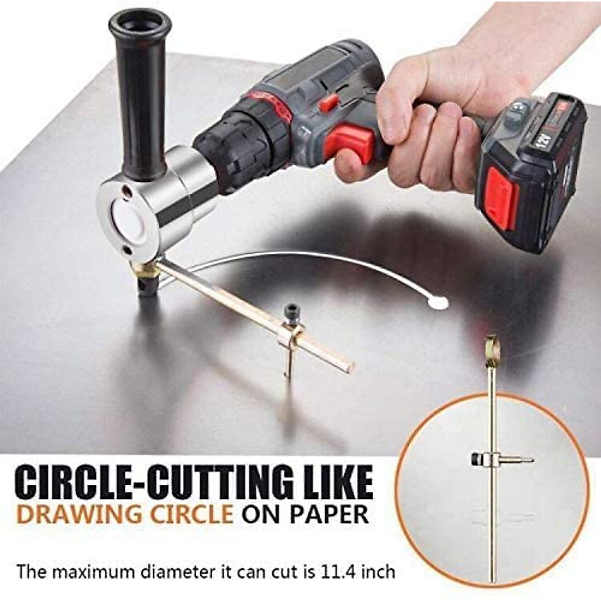 Illuminate Sheet Metal Nibbler, Double Headed Metal Cutter with Punch and Die, Extra Cutting Hole Tools and Step Drill Bit Included, Perfect for Car Repair and Household Repair Jobs
