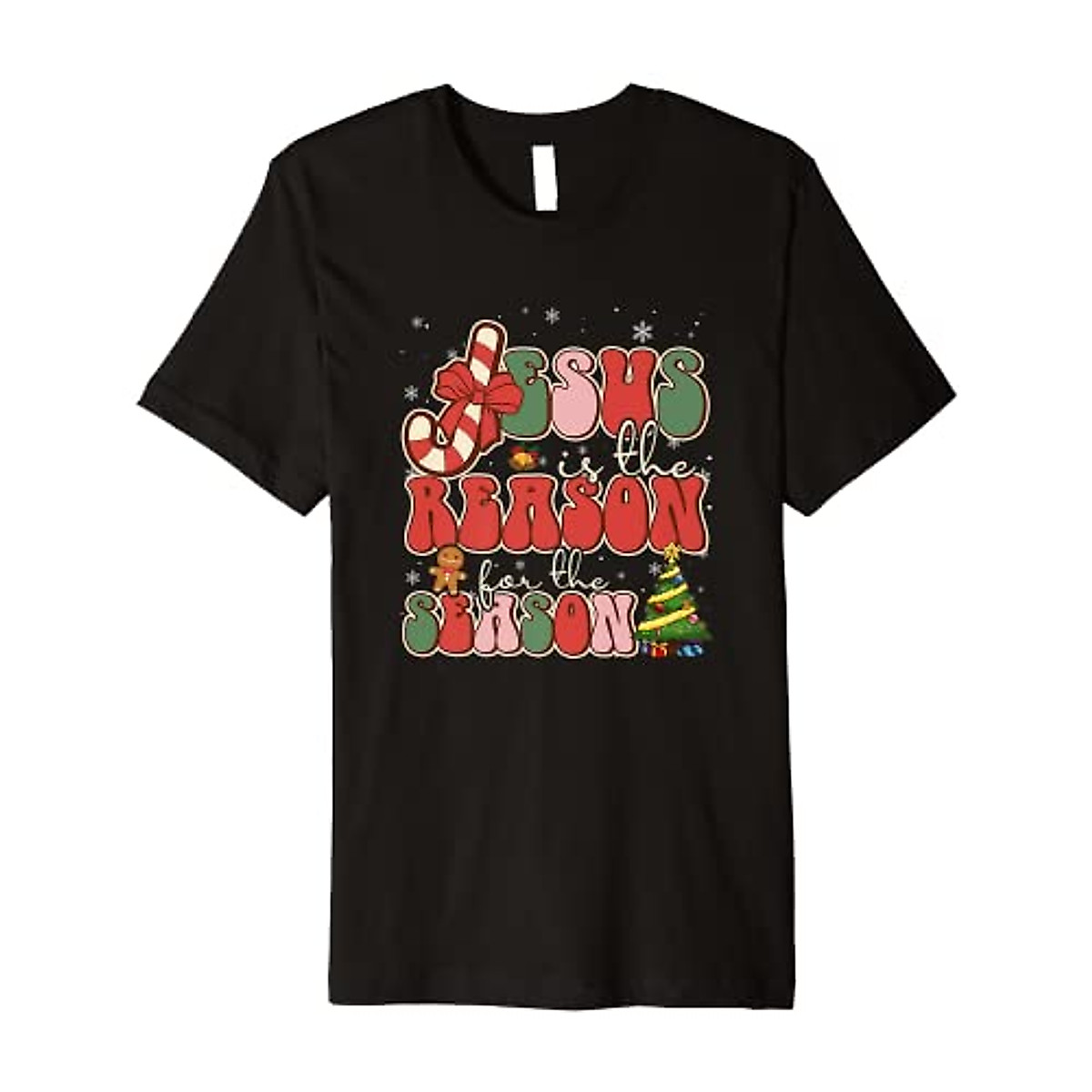 Christian Jesus The Reason Christmas Stocking Stuffer Gifts Premium T-Shirt