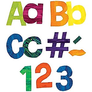 World of Eric Carle 4 In. Colorful Tissue Bulletin Board Letters for Classroom, Alphabet Letters, Numbers, Punctuation & Symbols, Colorful Letters for Bulletin Board (219 pcs.)