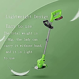 Weed Wacker,24V 2Ah Battery Powered Weed EaterString Trimmer with 2 Batteries and 3 Types Blades,Weed eaterLightweight and Powerful Weed Eater Battery poweredfor Yard and Garden(Green)