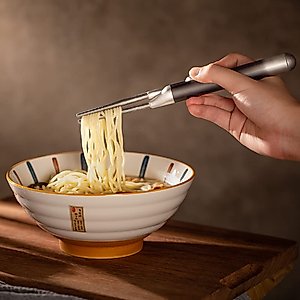 IROJEEF Reusable Chopsticks Metal Chopsticks Set Chopsticks kids Chopsticks Autosticks Press Chopsticks Beginner Chopsticks Easy Chopsticks Super portable Easy to Clean (Black)