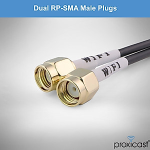 Proxicast Ultra Low Profile Indoor/Outdoor Omni Directional MIMO WiFi Antenna - Dual Band/Triple Band 2.4/5.8/6 GHz WiFi Puck - Through Hole Screw Mount - 3 ft Coax Lead w/RP-SMA (ANT-132-S02)