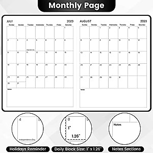 Planner 2023-2024 - July 2023-June 2024, 2023-2024 Weekly & Monthly Planner, 8" x 10", Academic Planner 2023-2024 with Note Page for Each Week, Hardcover, Pen Loop, Elastic Band, Inner Pocket - Black