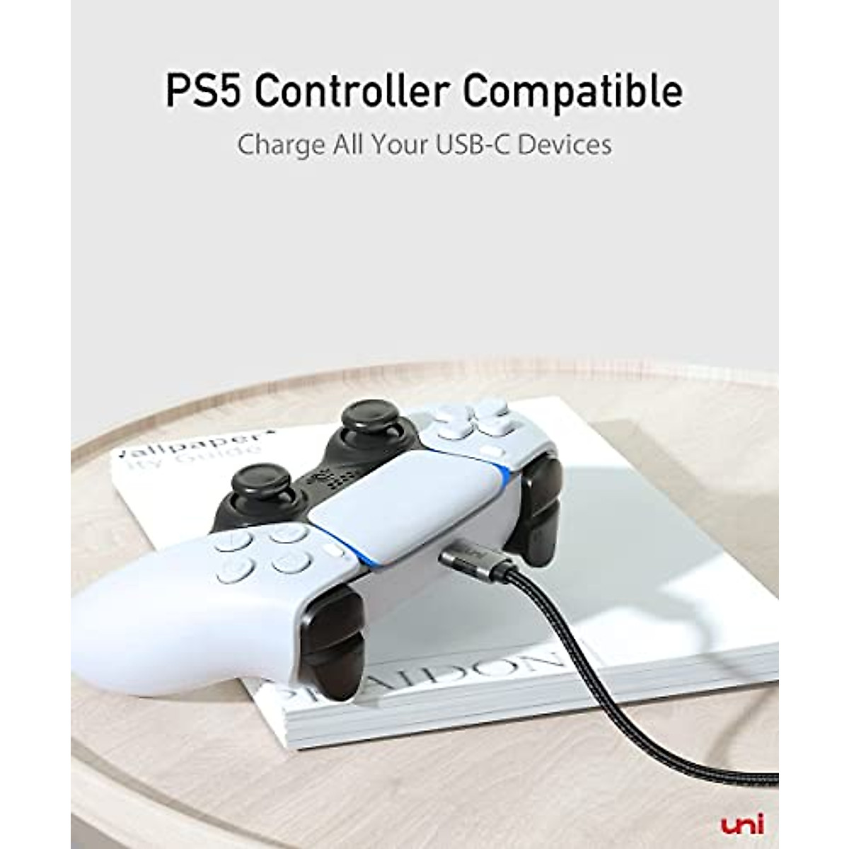 USB C to USB C Cable, uni 100W Type C to Type C Fast Charging Cable [20V/5A] Braided USB C Cable for MacBook pro, iPad pro, Dell 10ft/3 Meters 2 Pack