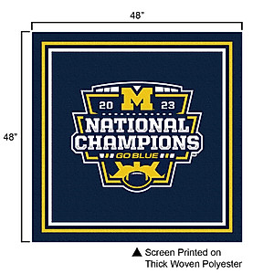 Michigan Team University Wolverines 2023 CFP College Football Champions Logo Tablecloth or Table Overlay