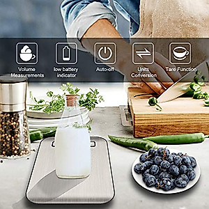 CROWNFUL Food Scale, 11lb Digital Kitchen Scales Weight Ounces and Grams for Cooking and Baking, 6 Units with Tare Function (Battery Included)